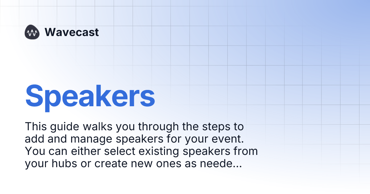 Speakers | Wavecast